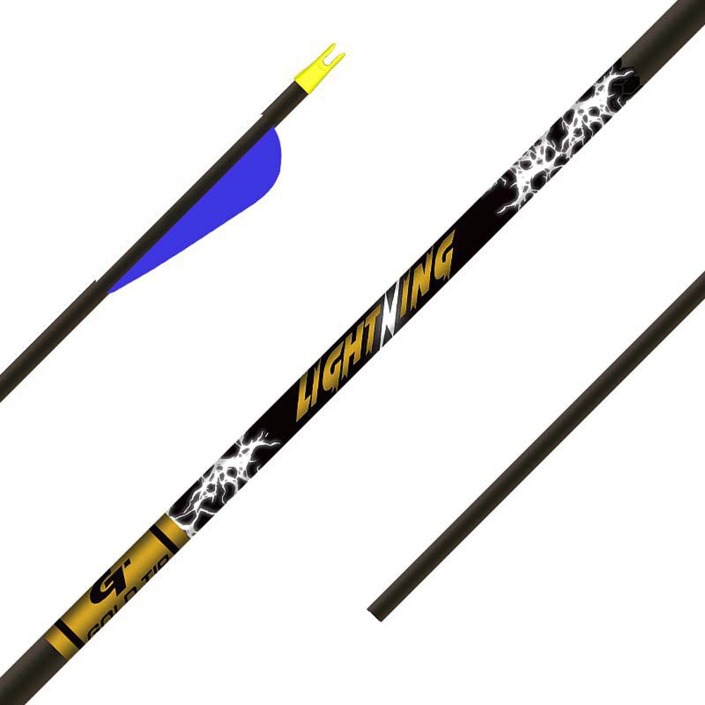 GOLD TIP YOUTH LIGHTNING 2.5 INCH VANES DOZEN HUNTING ARROWS - OPEN BOX ...