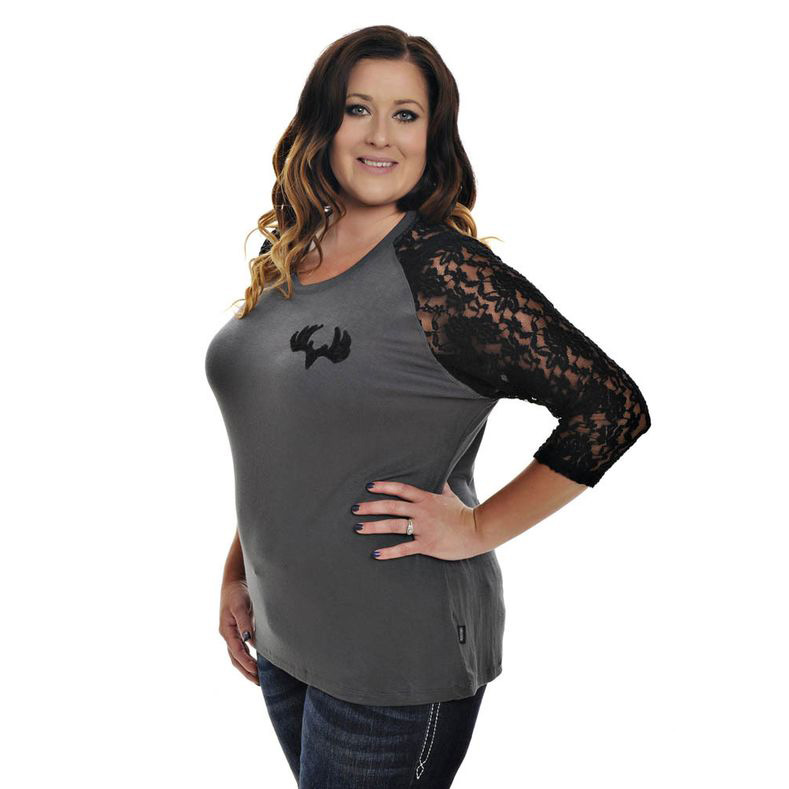 GIRLS WITH GUNS LACE SLEEVE SHIRT - Camofire Discount Hunting Gear ...