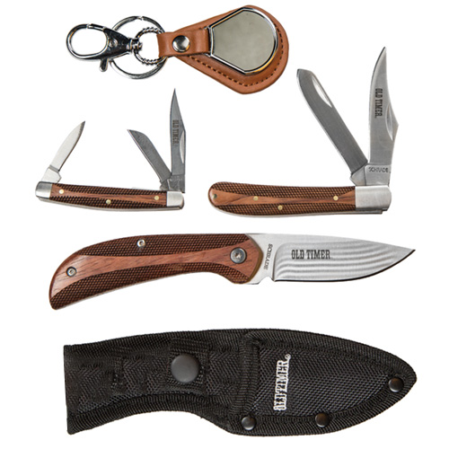 OLD TIMER 3 PIECE POCKET KNIFE SET W/KEYCHAIN - Camofire Discount ...