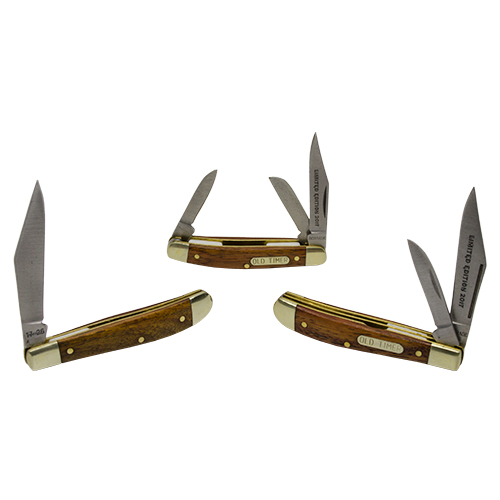 OLD TIMER 3-PIECE WOOD HANDLE KNIFE SET - Camofire Discount Hunting ...