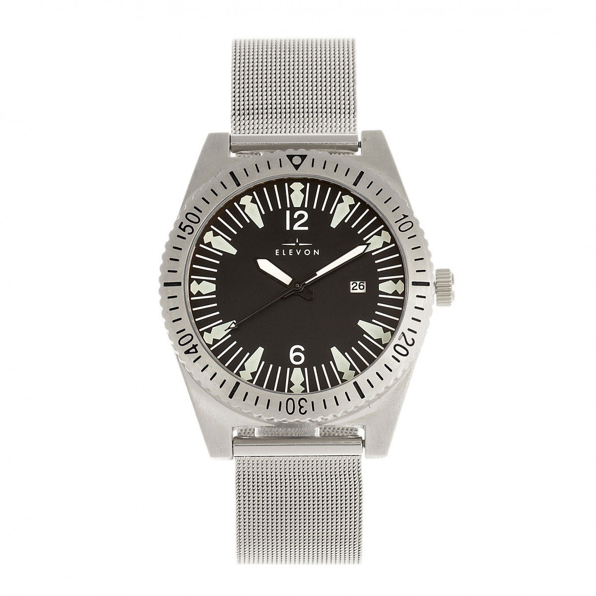 ELEVON JEPPESEN MENS PILOT WATCH WITH LUMINOUS HANDS/MARKERS AND DATE ...